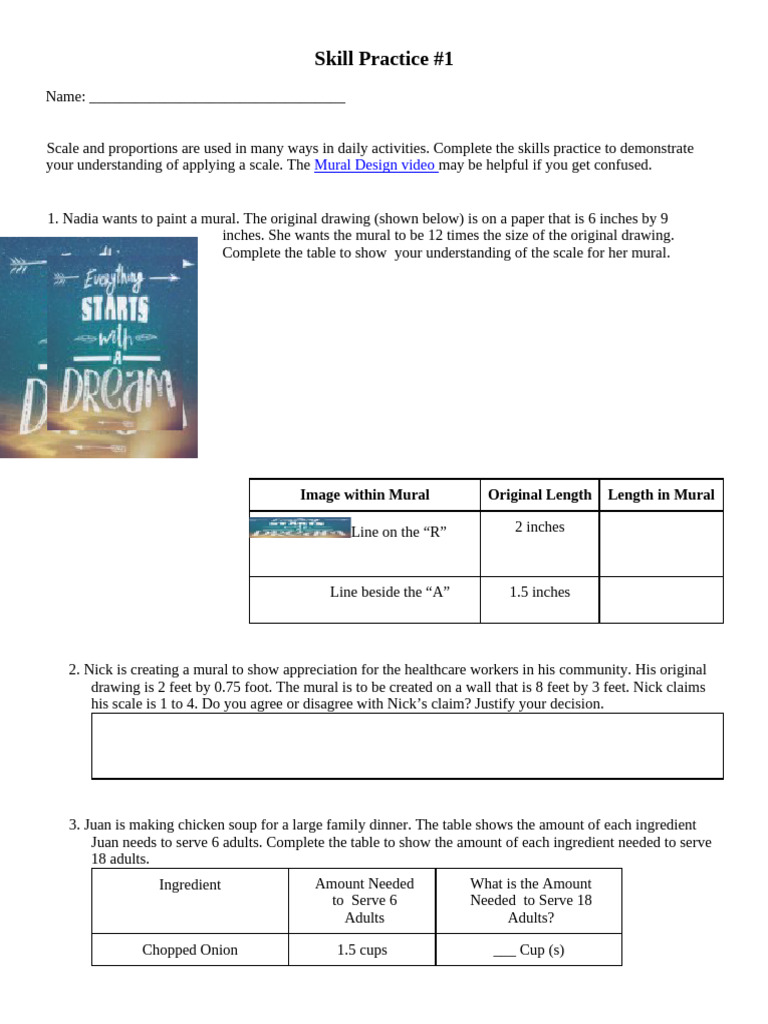 Mural Design - Skills Practice #1 | PDF