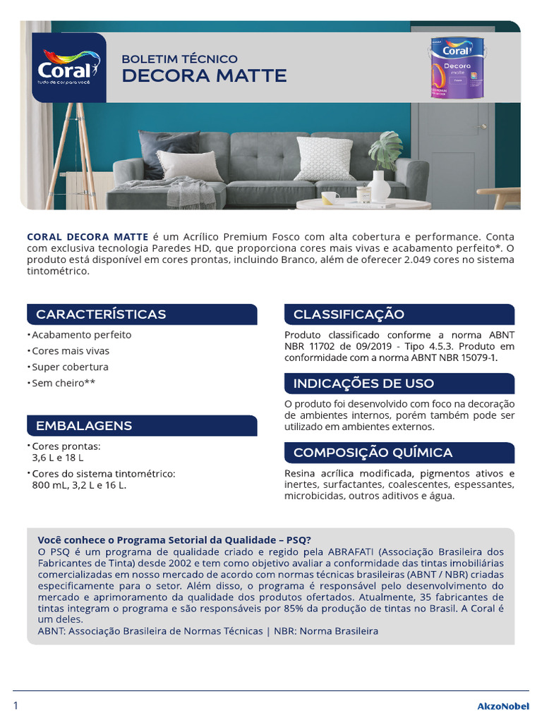 Decora Matte - Geral | PDF | Tinta