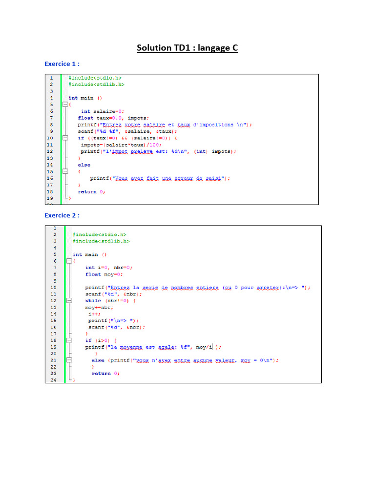 Solution TD1 | PDF