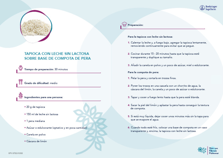 Tapioca con Leche Sin Lactosa y Pera | PDF | Leche | Cocinando