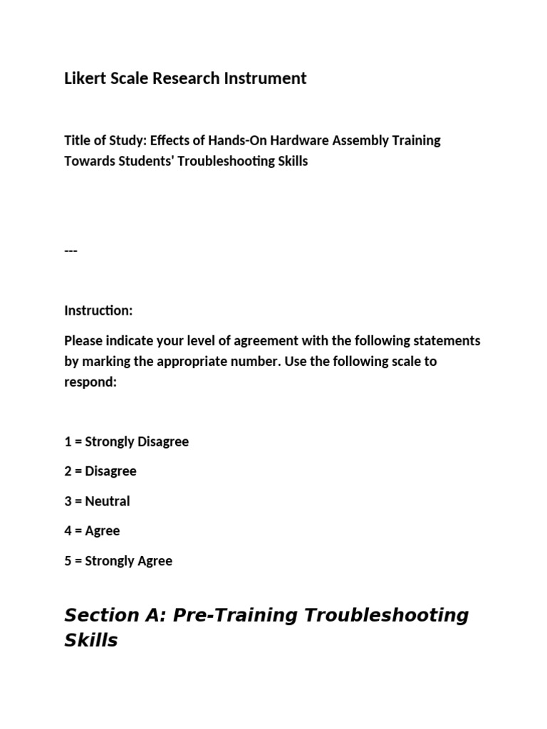 Likert Scale Research Instrument PR 2 | PDF