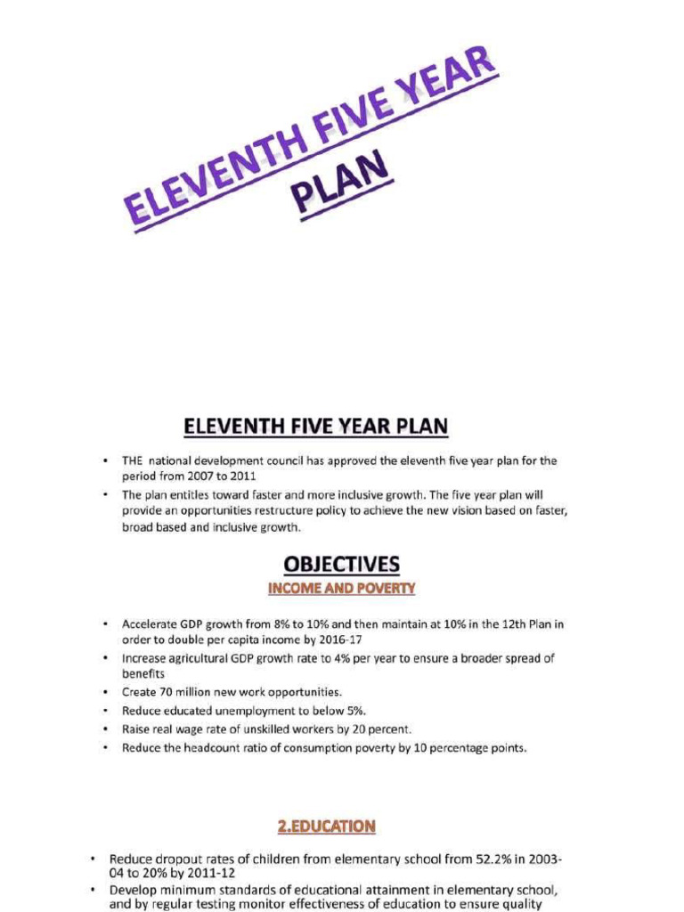 Eleventh and 12th Five Year Plan | PDF | Government Of India | Government