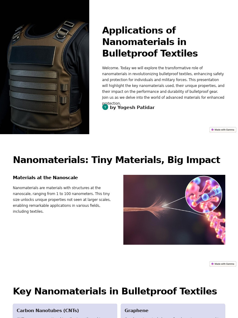 Nanomaterials in Bulletproof Textiles | PDF | Nanomaterials | Carbon ...