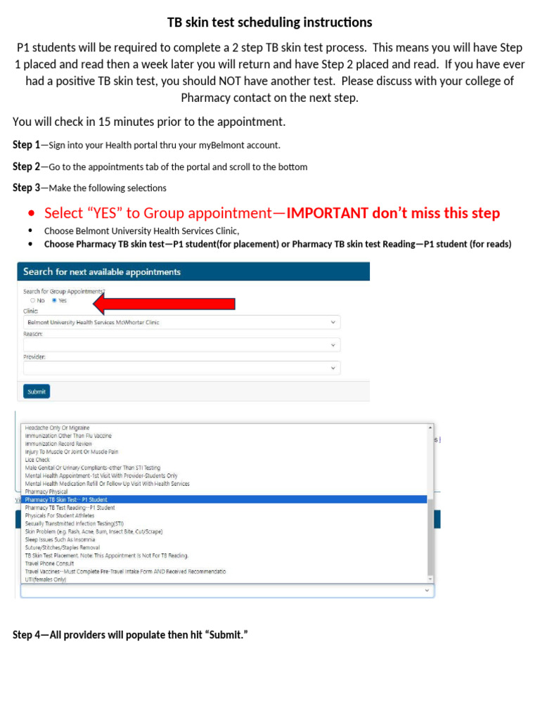 TB Skin Test Appointment Guide | PDF
