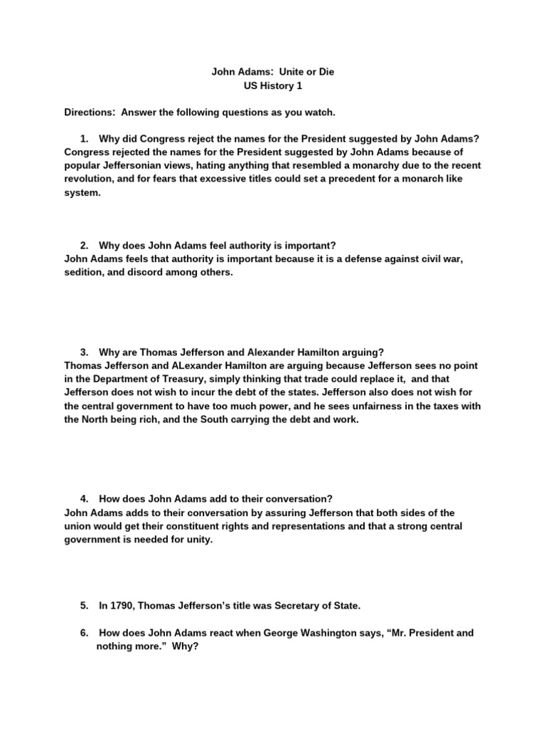 John Adams_ Unite or Die | PDF | John Adams | Thomas Jefferson