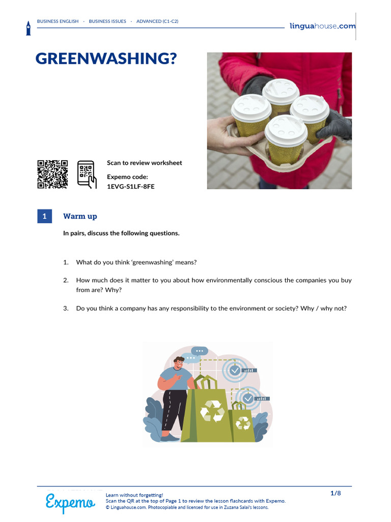 Greenwashing British English Teacher C1 C2 | PDF