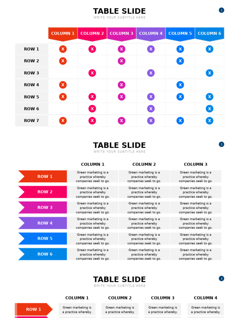 Table Powerpoint Slides | PDF