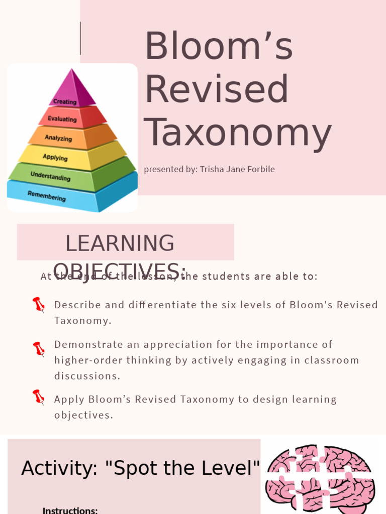 Bloom's Revised Taxonomy (Autosaved) | PDF