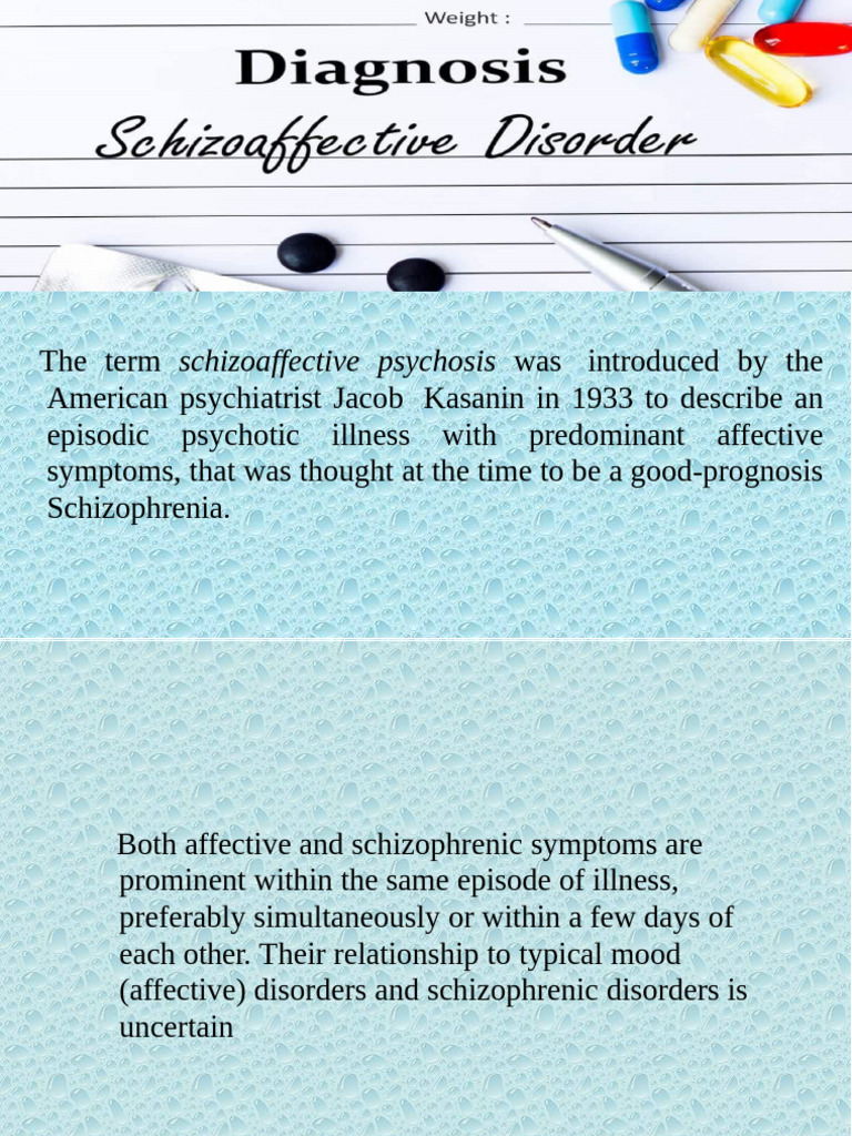 Schizo Affective Disorder | PDF | Schizophrenia | Mania