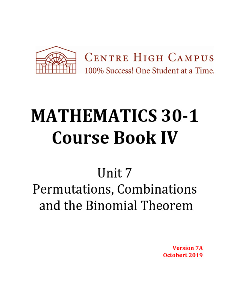 Book 5_ Permutations. Combination & Binomial Theorem | PDF | Permutation | Numbers