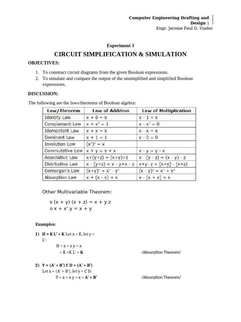 formulas | PDF | Boolean Algebra | Teaching Mathematics