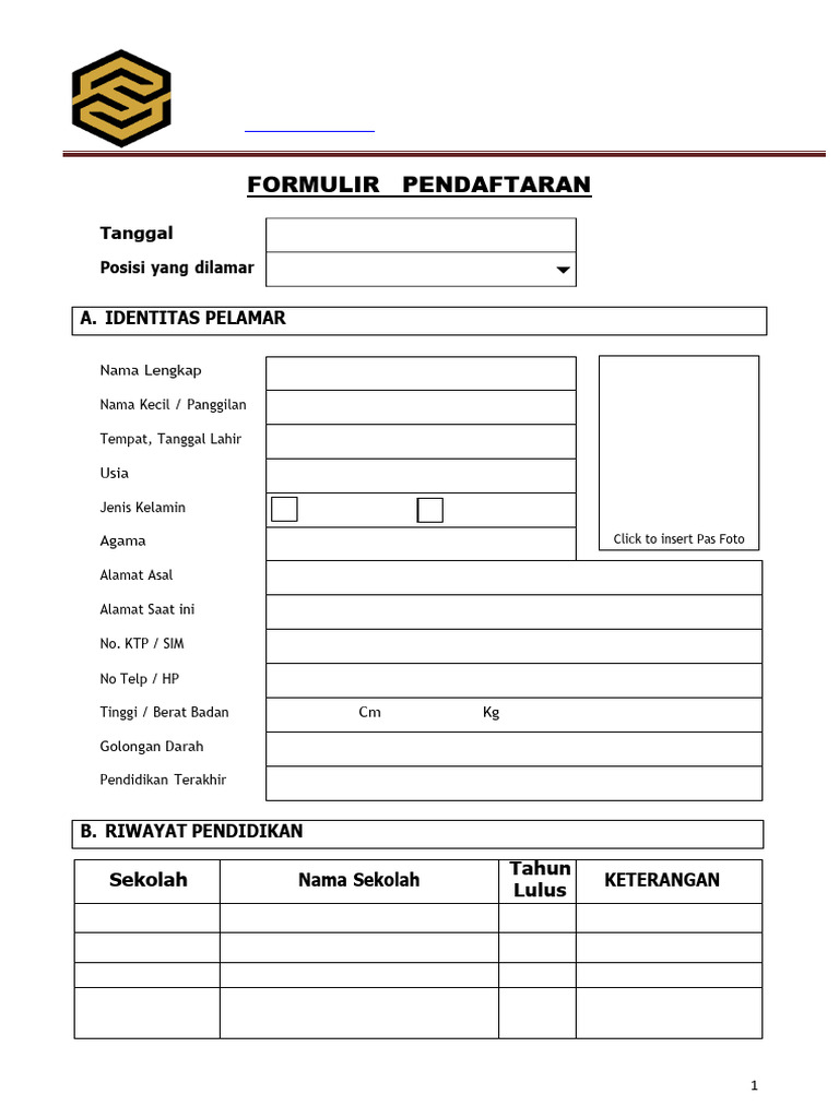 formulir pendaftaran | PDF