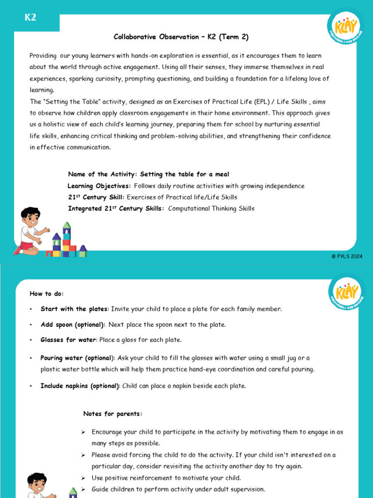 Setting the Table: Life Skills for Kids | PDF | Learning | Thought