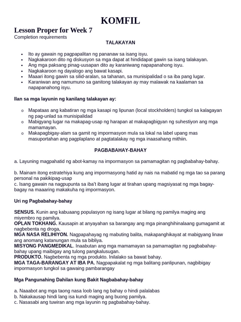 Lesson Komfil W 7 11 | PDF