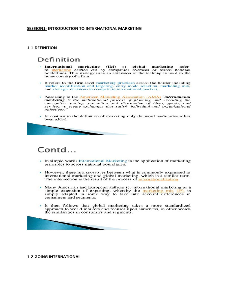 Session1-International Marketing Introduction | PDF