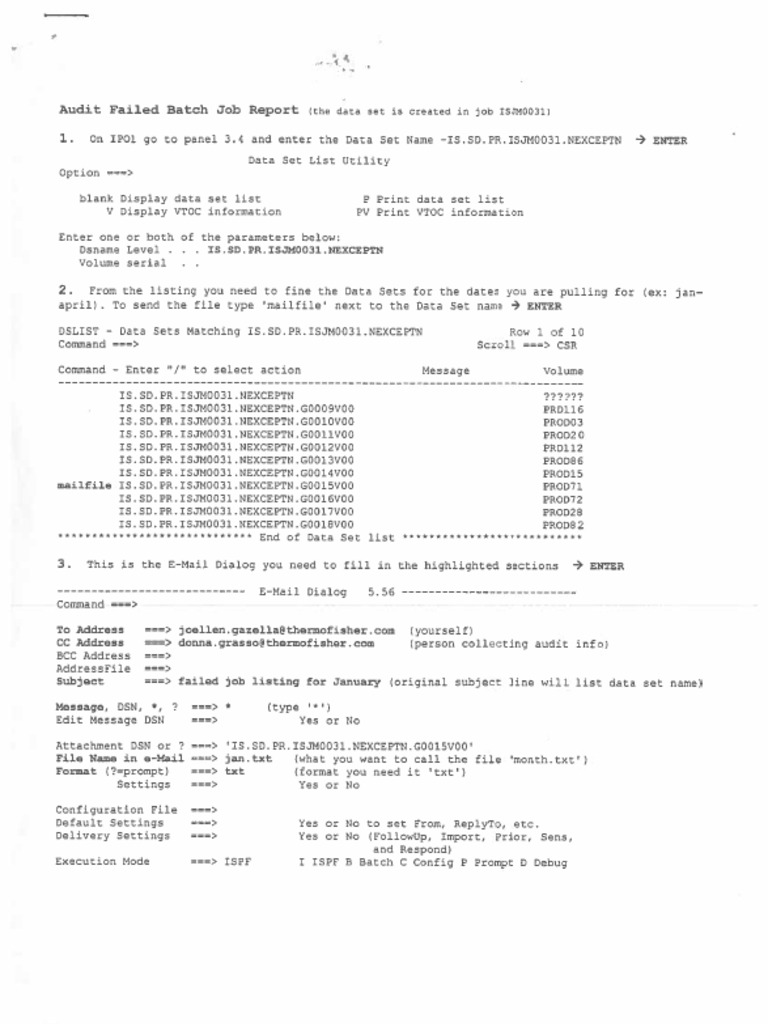CA7 Failed Job Report Procedure | PDF