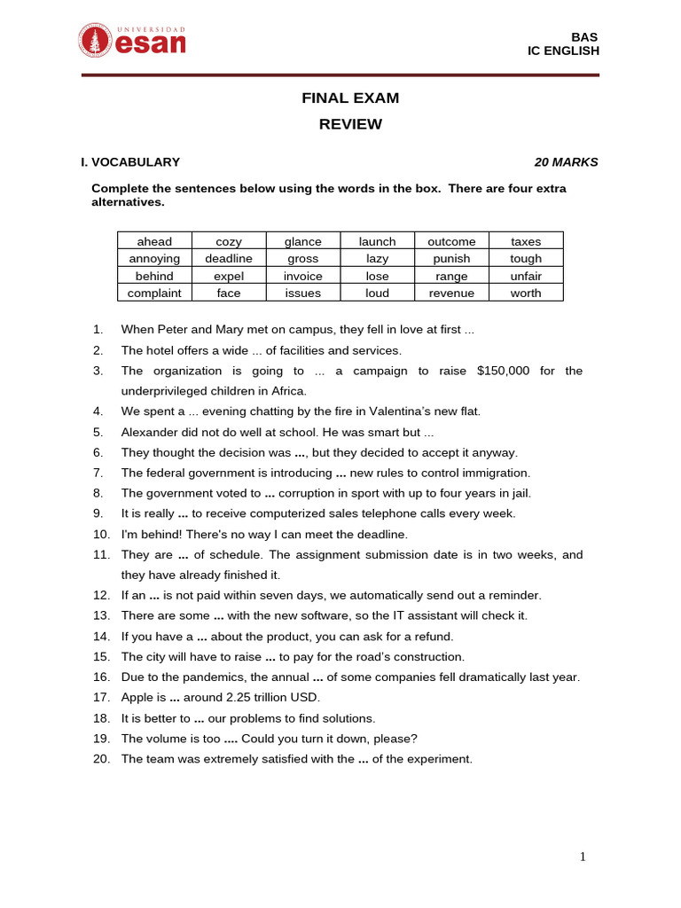 Basic English Review | PDF