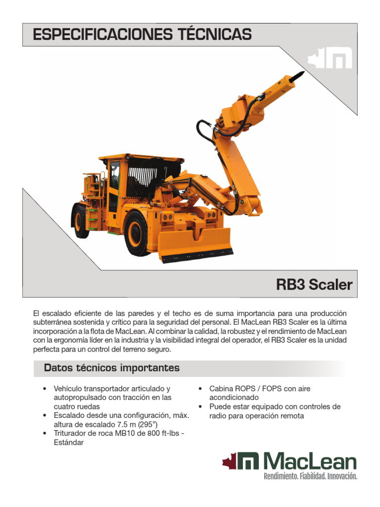 Especificaciones del RB3 Scaler MacLean | PDF | Eje | Turbocompresor