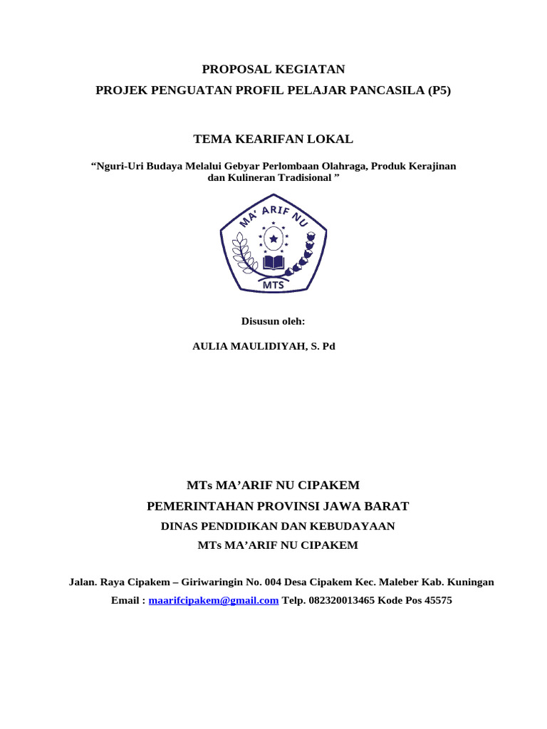 Proposal Kegiatan P5 | PDF