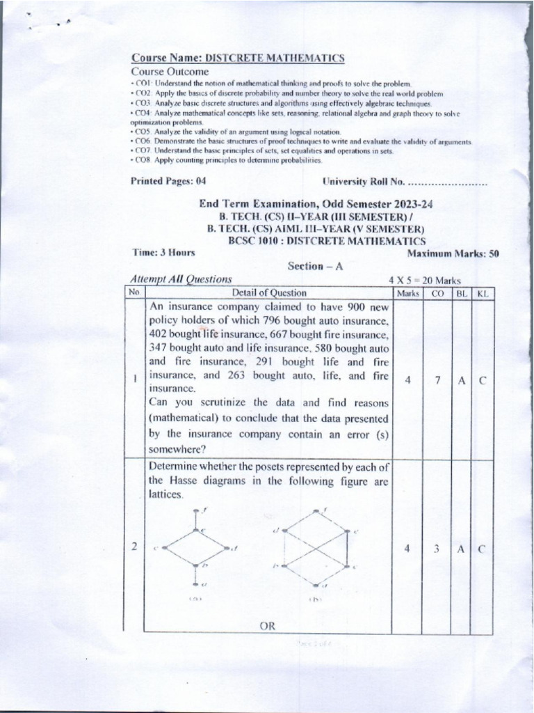 Maths End Sem 2 | PDF