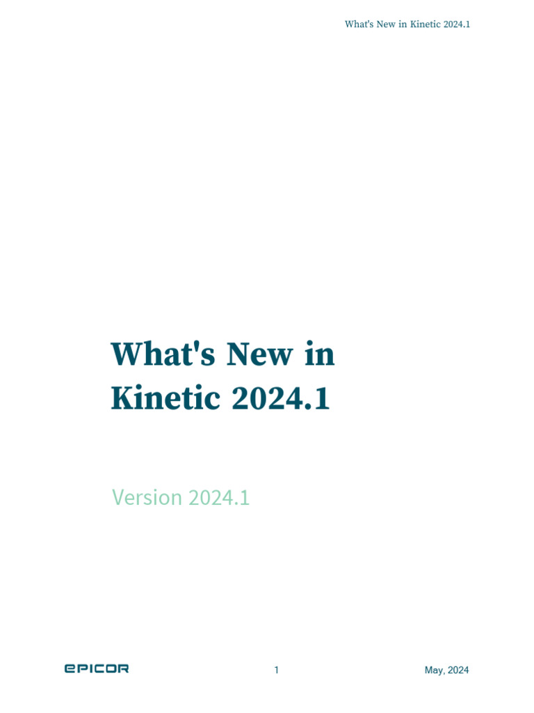 Whats New - Kinetic - 2024.1 - GA - OnPrem | PDF | Accounts Payable | Business