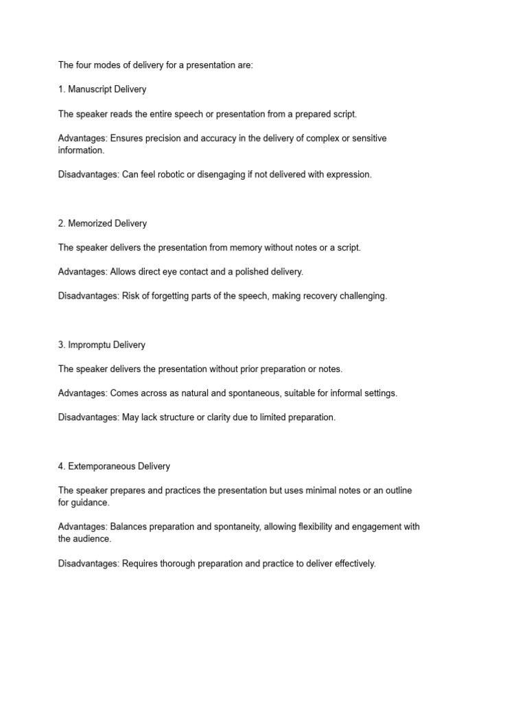 Mode of Presentation | PDF