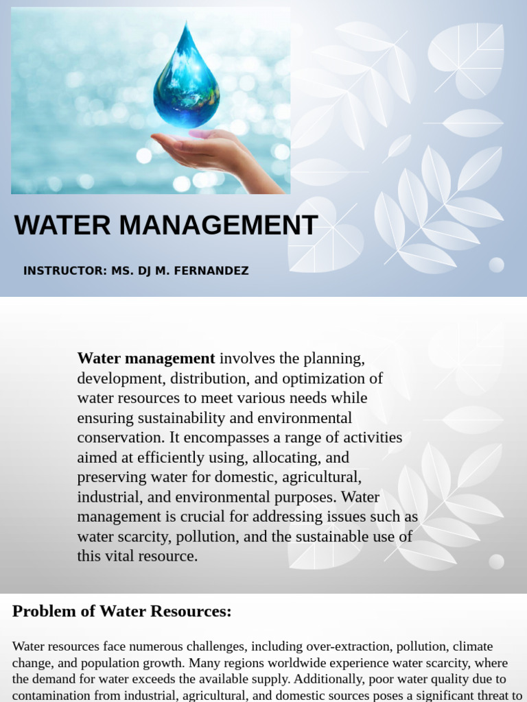 LESSON - 6 Water Management | PDF | Water Resources | Sustainability