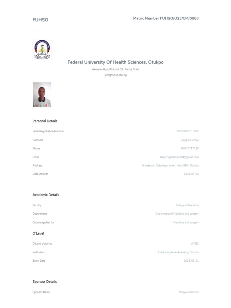 FUHSO - Main Login | PDF