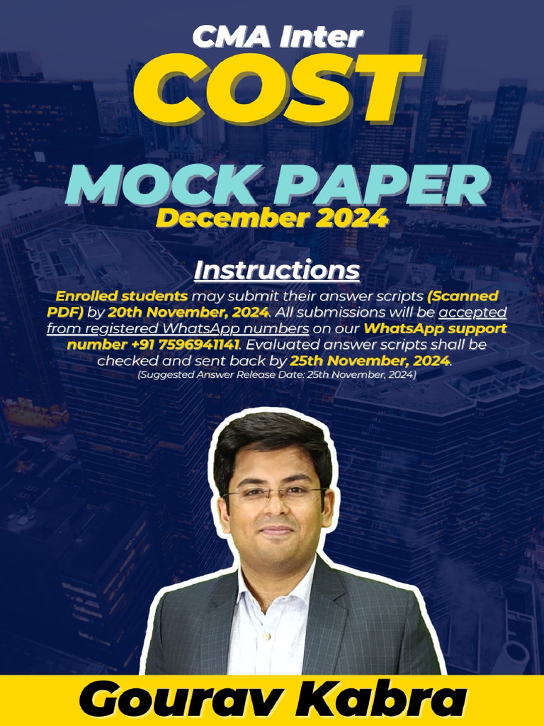 COST - MOCK PAPER by GK (Final) | PDF