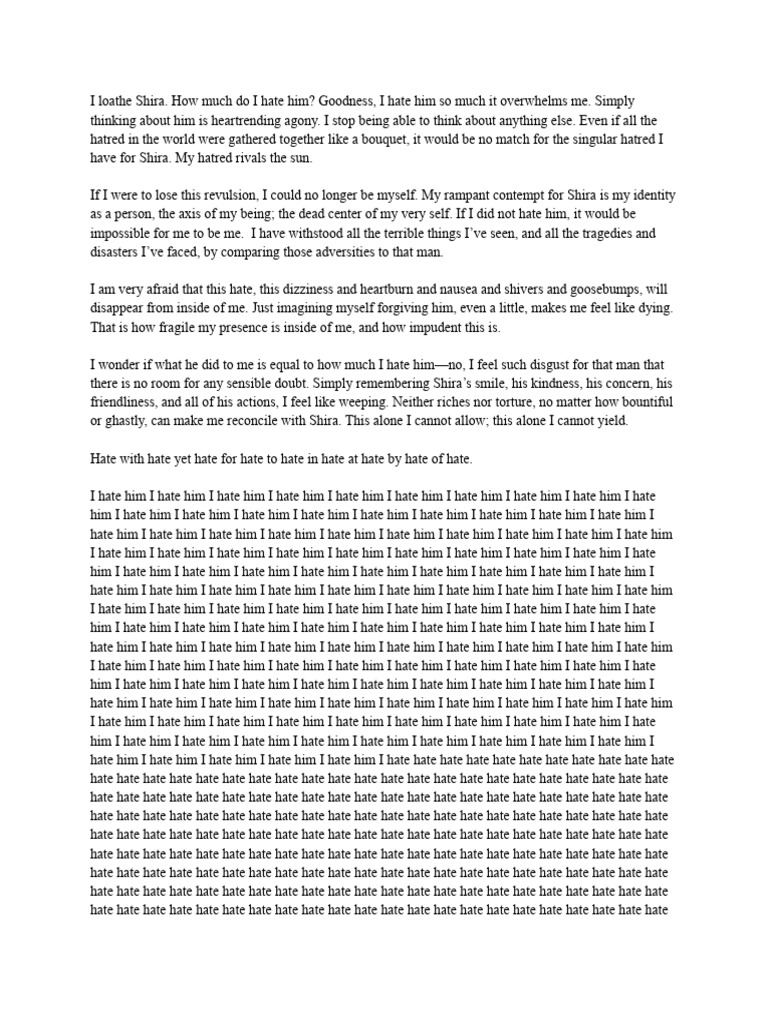 Intense Hatred and New Beginnings | PDF | Hatred