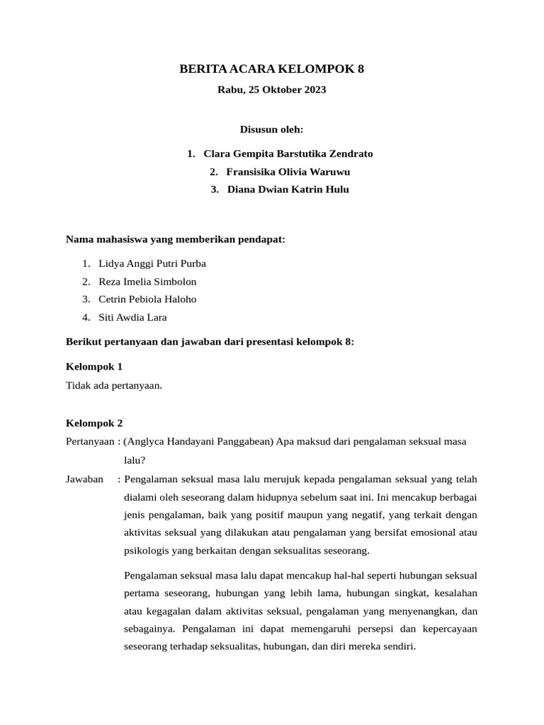 Berita Acara Kelompok 8 | PDF
