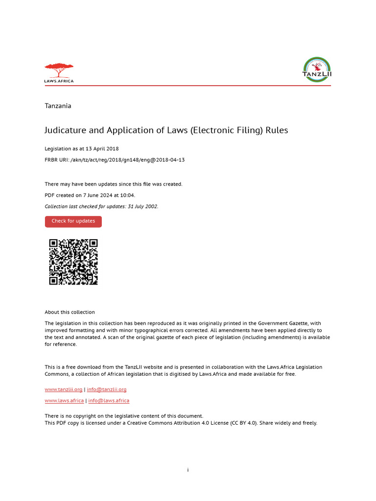 Judicature and Application of Laws (Electronic Filing) Rules | PDF ...