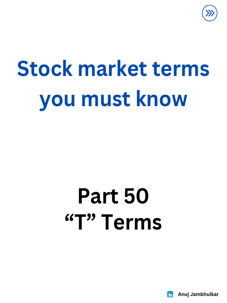 Stock Market Terms | PDF | Stocks | Securities (Finance)