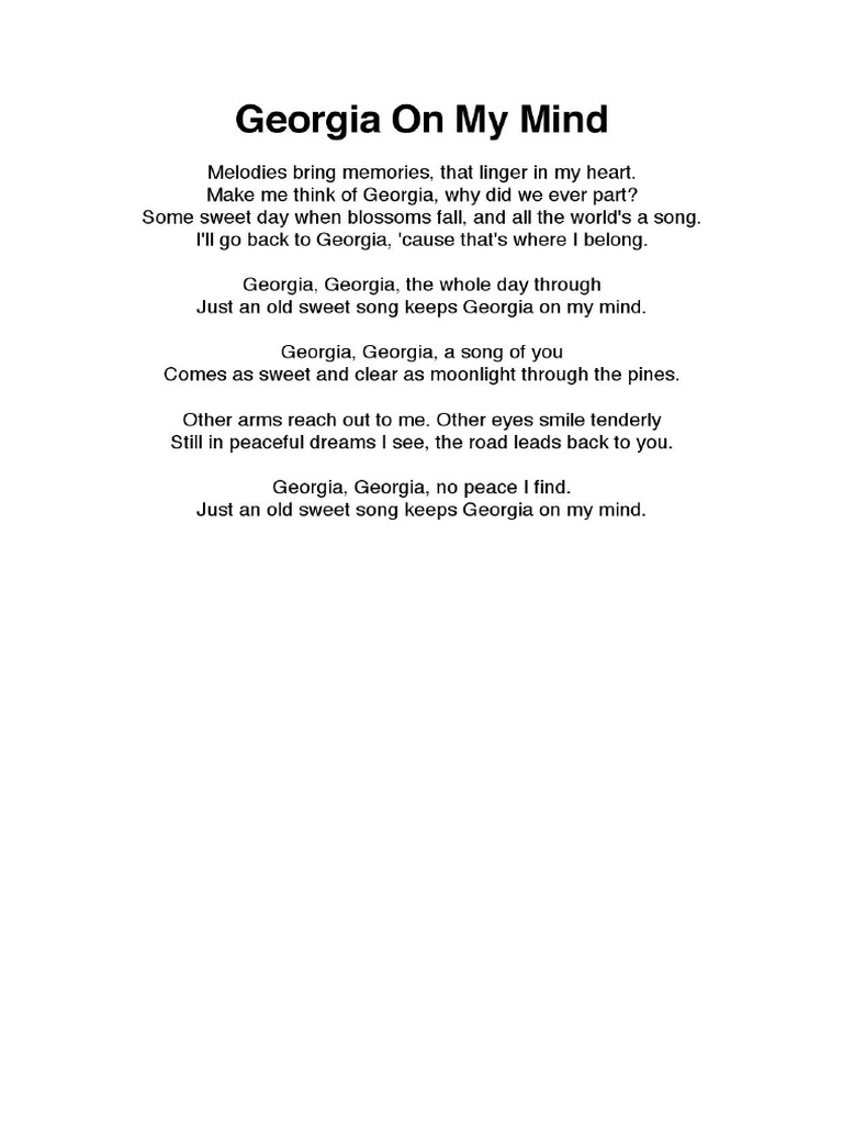 Georgia On My Mind | PDF