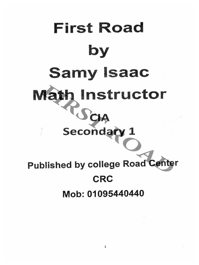 First Road Math Yerar 7-8 | PDF
