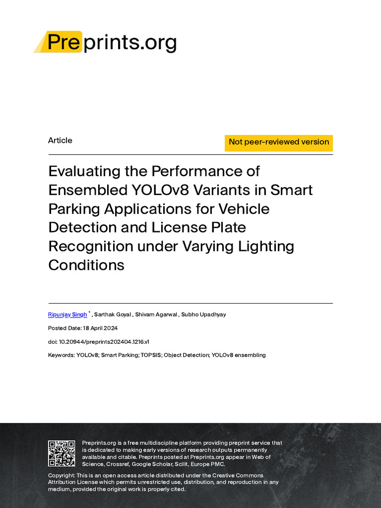 Evaluating The Performance of Ensembled YOLOv8 Var | PDF | Optical Character Recognition