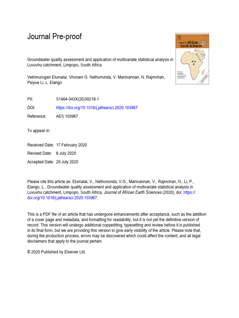2020 6 Application Of Multivariate Statistical Analysis Pdf