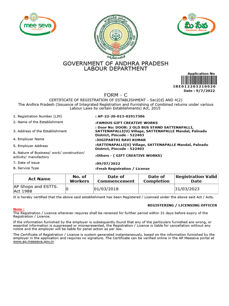 LABOUR LICENCE | PDF