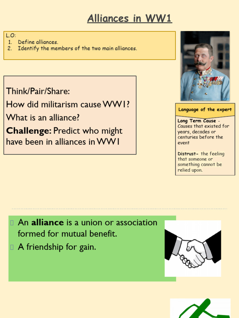 2) the Long-term Causes of WW1 - Alliances.pptx | PDF | World War I ...