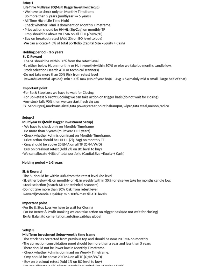 Buying Setup | PDF | Financial Economics | Market (Economics)