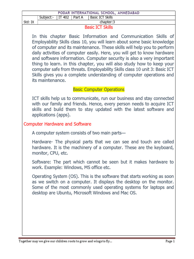 Unit 3 Basic ICT Skills | PDF | Computer Virus | Computer File