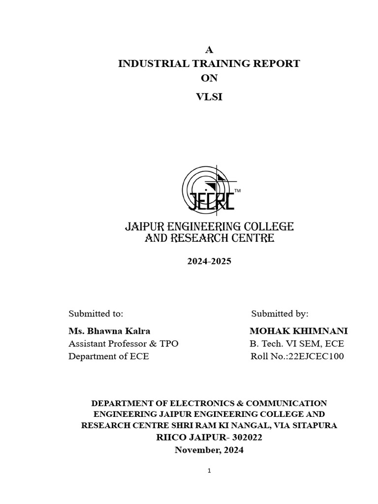 mohak_vlsi_report | PDF | Integrated Circuit | Field Programmable Gate Array