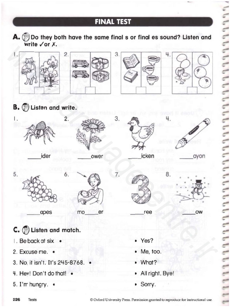 English Time 3 Final Test | PDF
