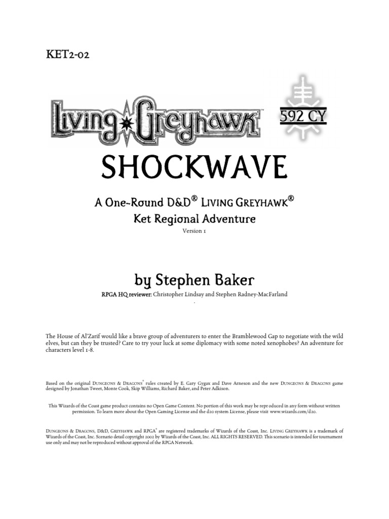 KET2-02 Shockwave (3E) | PDF