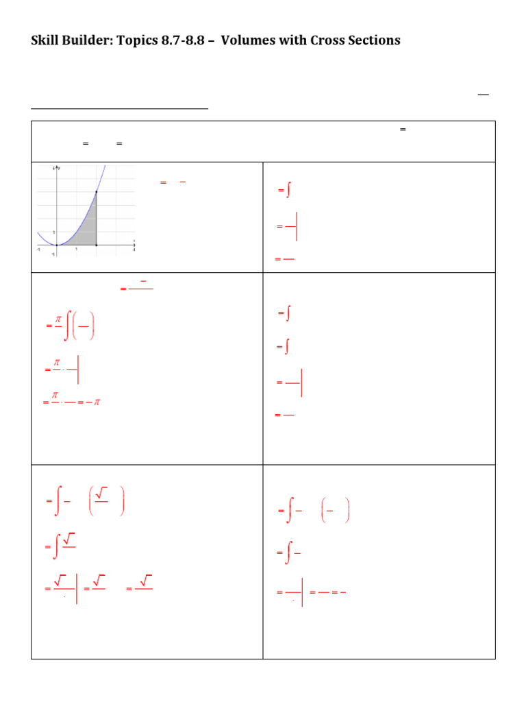 Volumes with Cross Sections: 8.7-8.8 | PDF | Euclid | Euclidean Plane ...