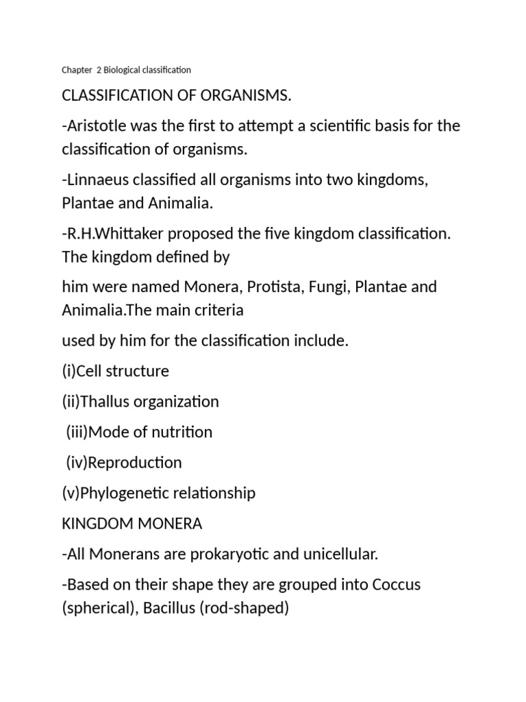 Classification of Organism | PDF