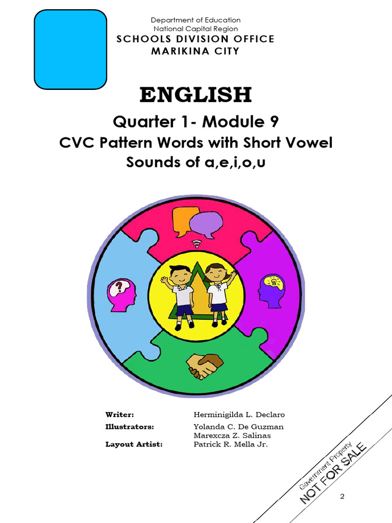 NCR_FINAL_Q1_ENG3_M9_Val. (1) | PDF | Consonant | Word