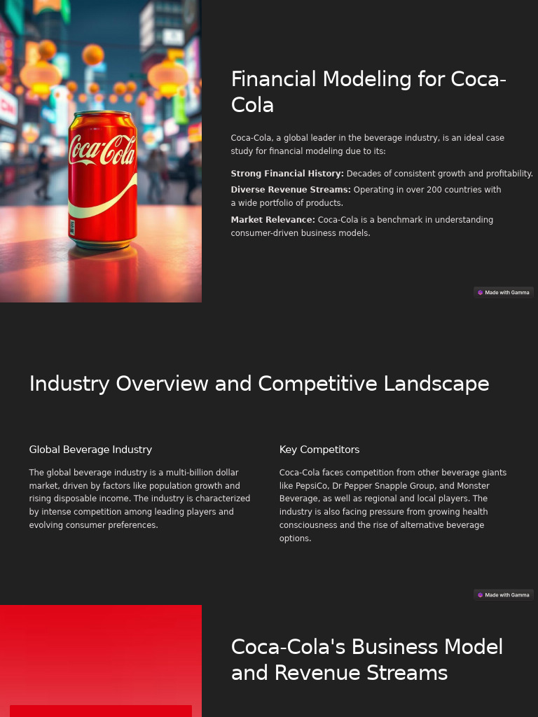 Coca-Cola Financial Modeling Insights | PDF | Valuation (Finance ...
