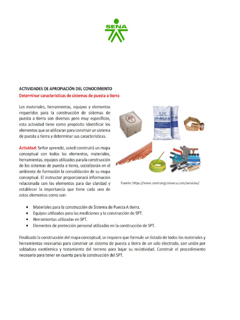 Construir Un Sistema de Puesta A SPT) | PDF | Conector eléctrico ...