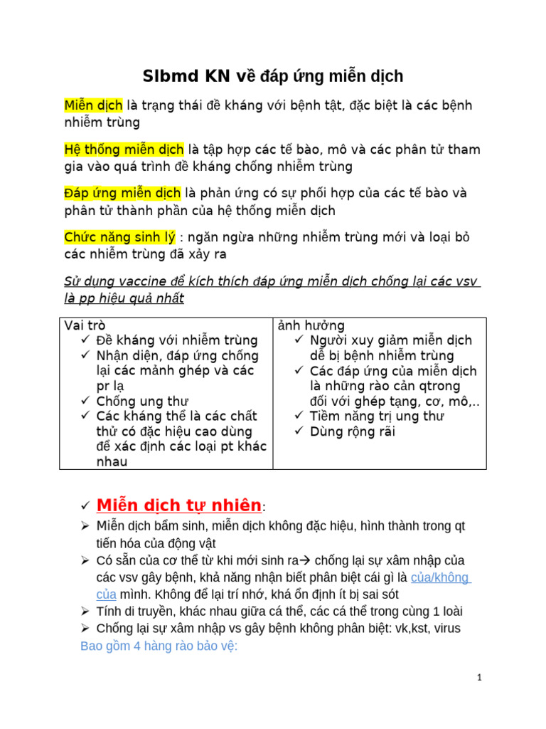 Slbmd-KN-về-đáp-ứng-miễn-dịch | PDF